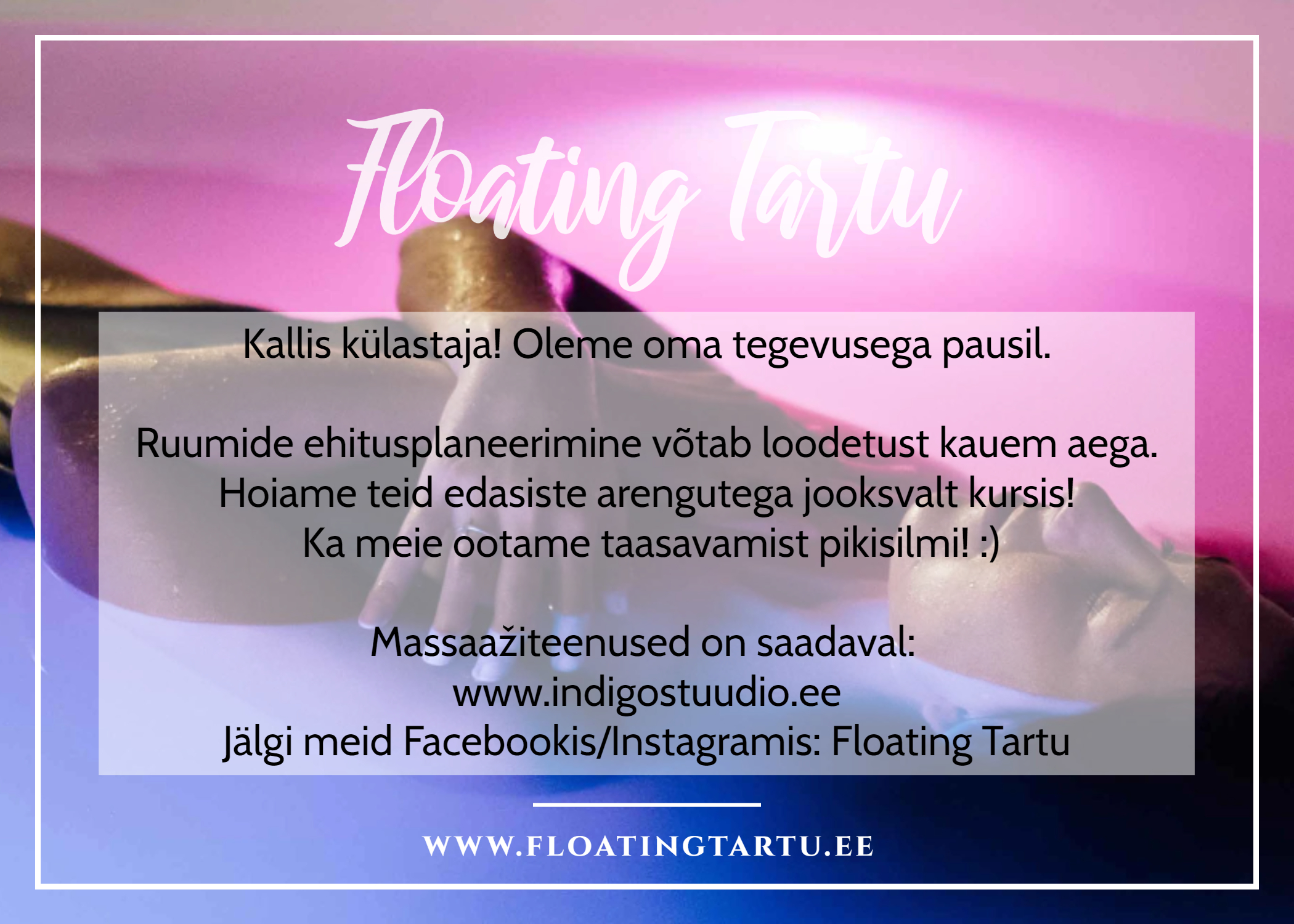 Floating ehk Sensory deprivation therapy | Hõljumine - Floating Tartu
